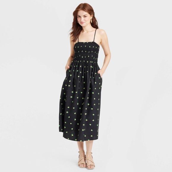 Dresses | Womens Easy Summer Smocked Midi Sundress A New Day Lemon ...